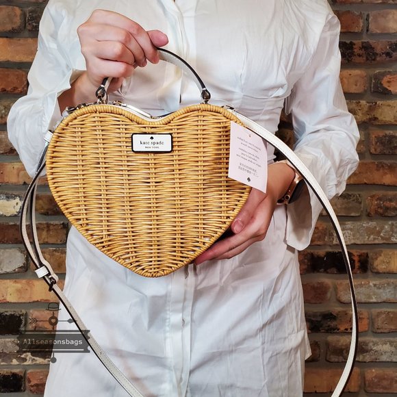 kate spade | Bags | Kate Spade New Love Shack Wicker Heart Crossbody ...